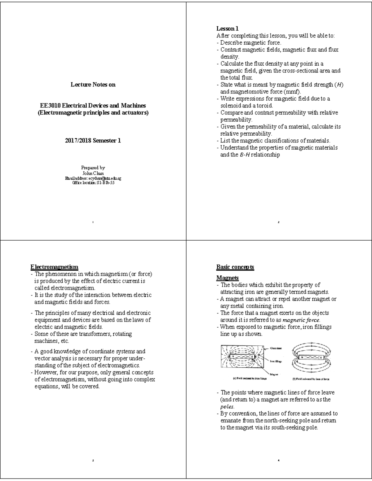 Part1(AY1718) - Lecture Notes - Lecture Notes on EE3010 Electrical ...