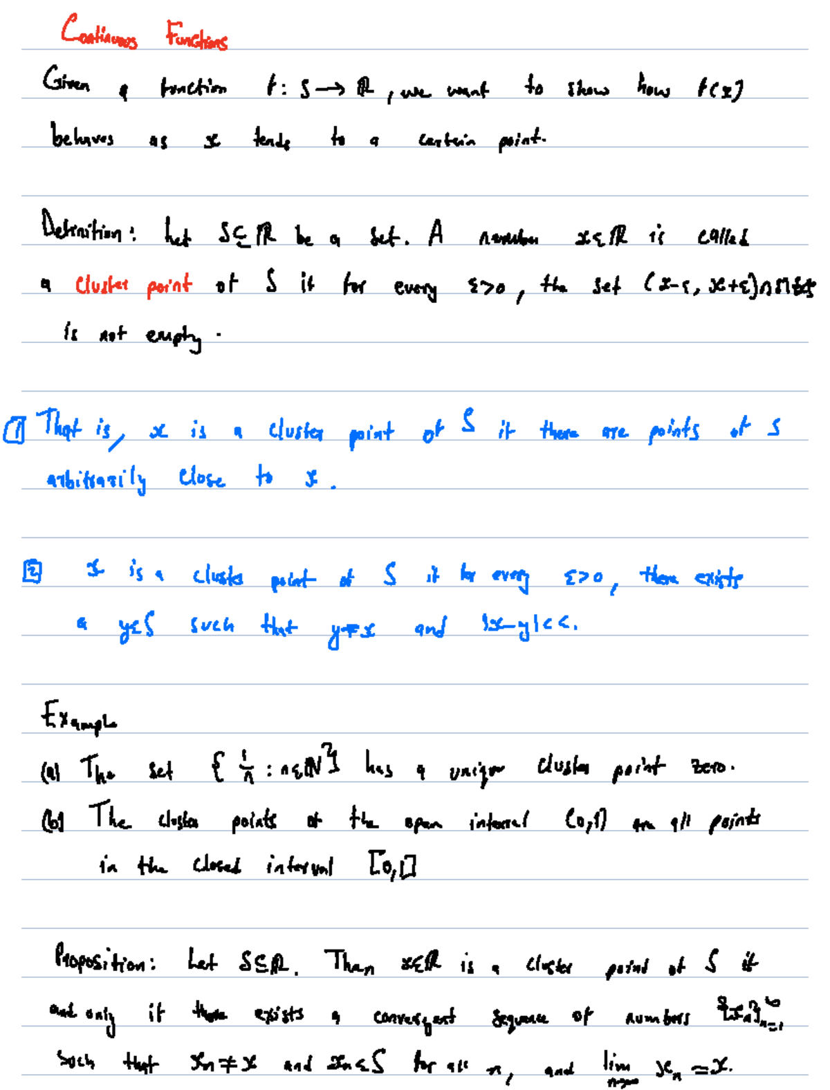 Continuous Functions Part 1 Continuous Functions Given A Function S 7120