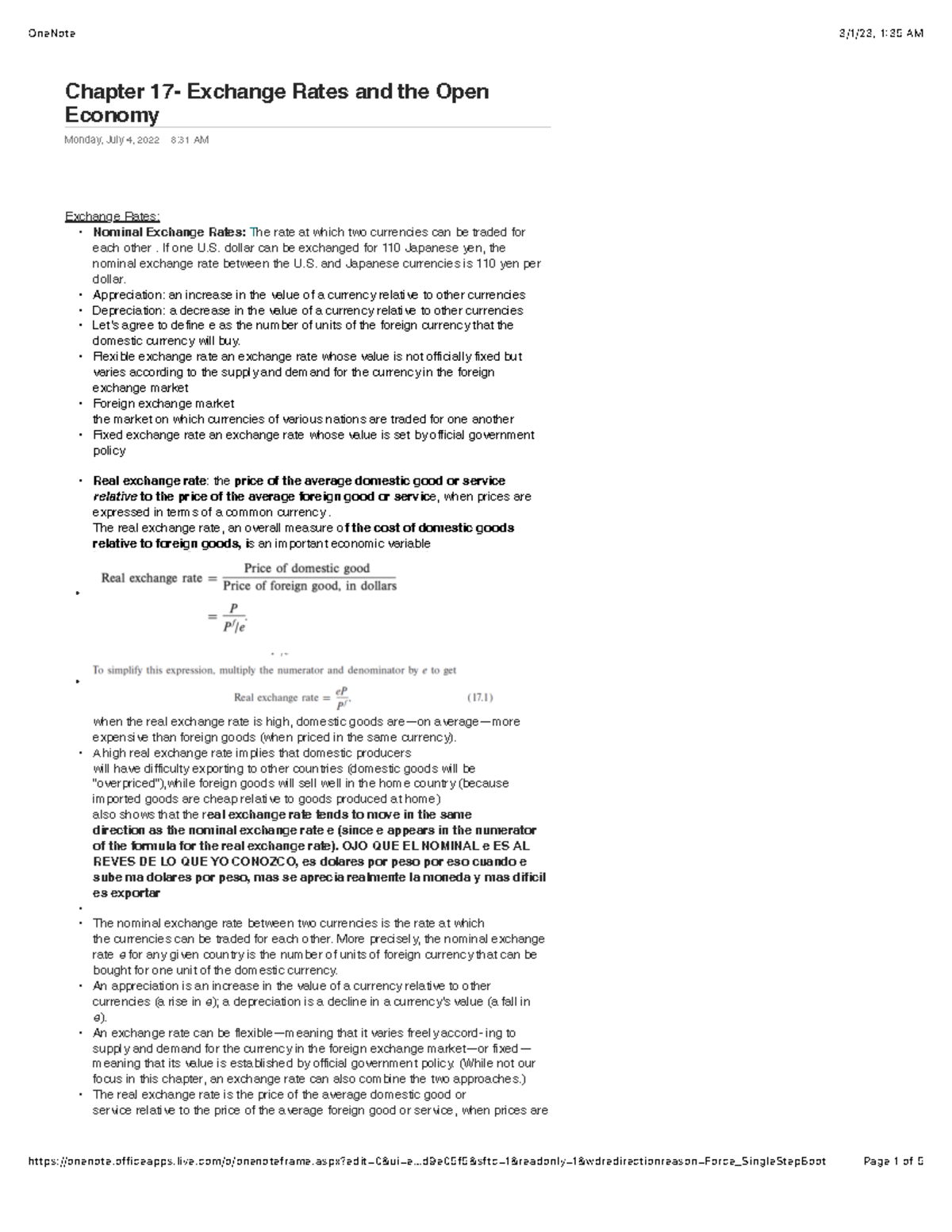 Chapter 17 Summary - Chapter 17- Exchange Rates and the Open Economy ...