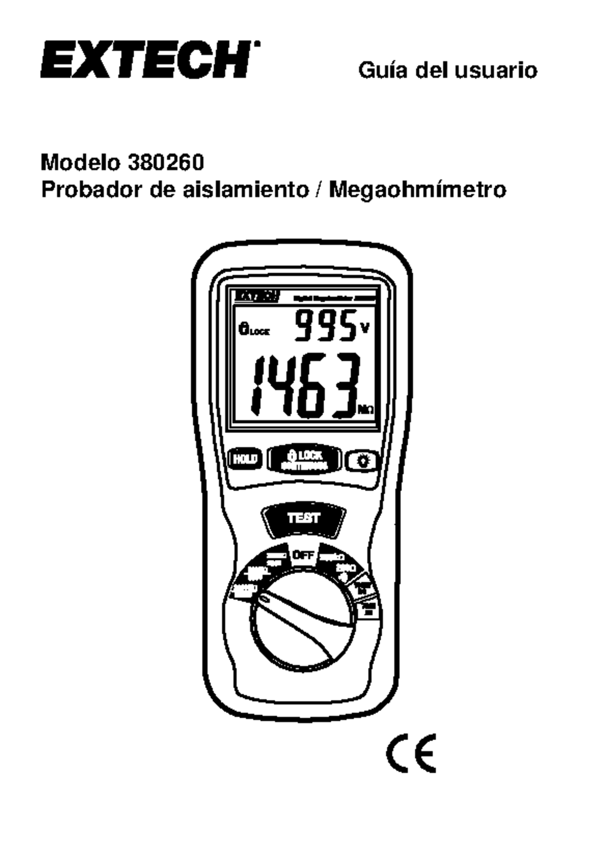 Probador de aislamiento Extech Megometro Digital 380260 - Guía del ...