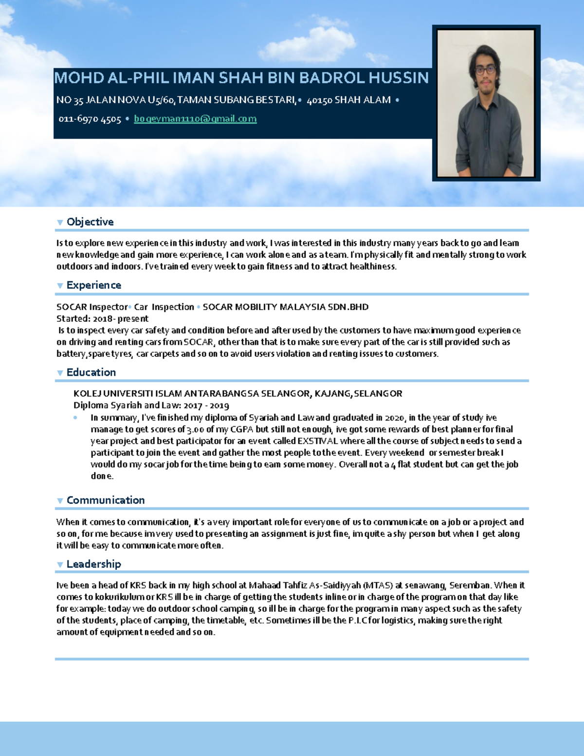 Mohd Alphil Iman Shah Bin Badrol Hussin - MOHD AL-PHIL IMAN SHAH BIN ...