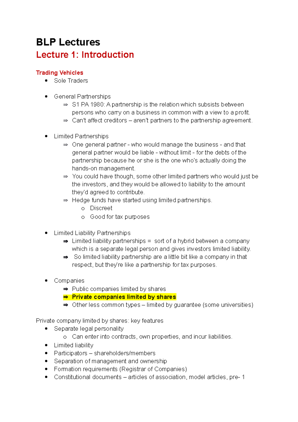 BLP Lecture 1 - Introduction - BLP Lectures Lecture 1: Introduction ...