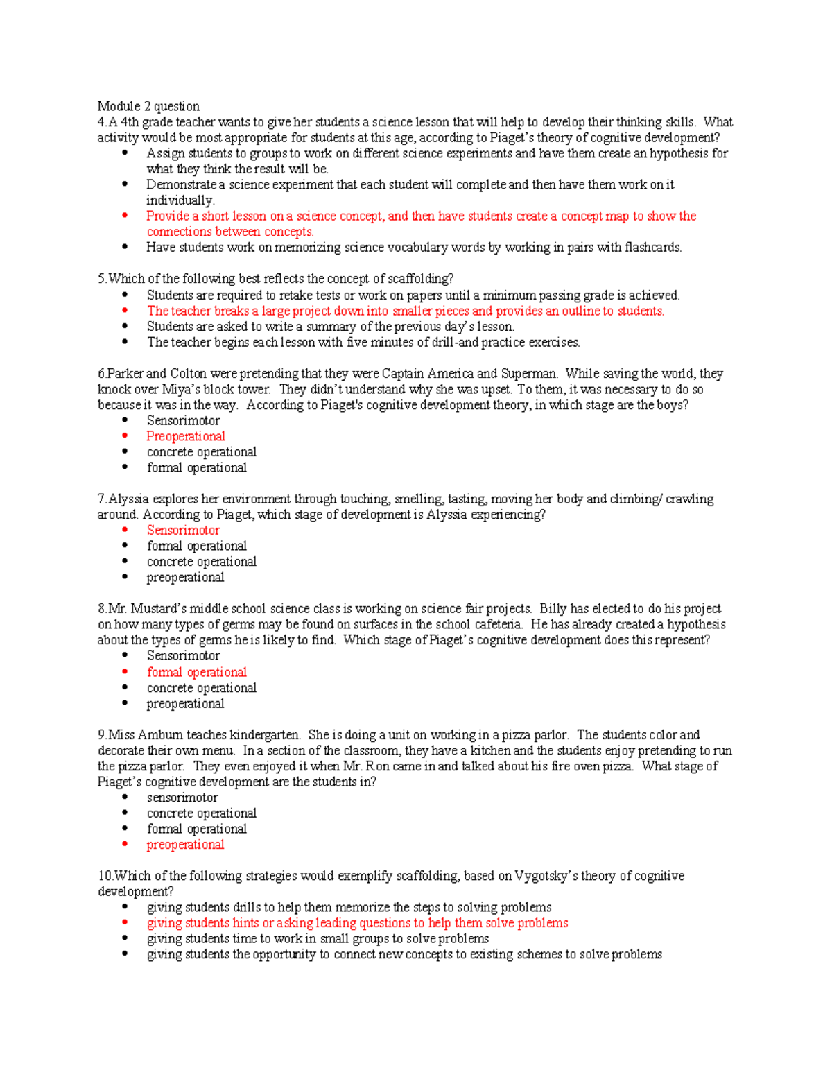 Module 2 question - Module 2 question 4 4th grade teacher wants to give ...