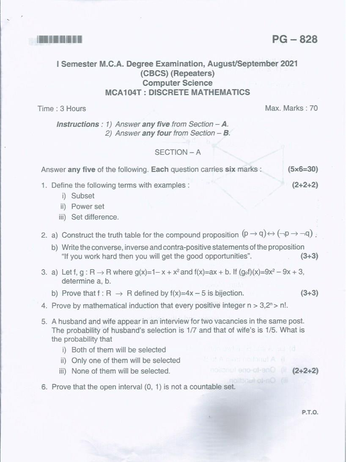 1 Discrete Mathematics - MCA - Studocu