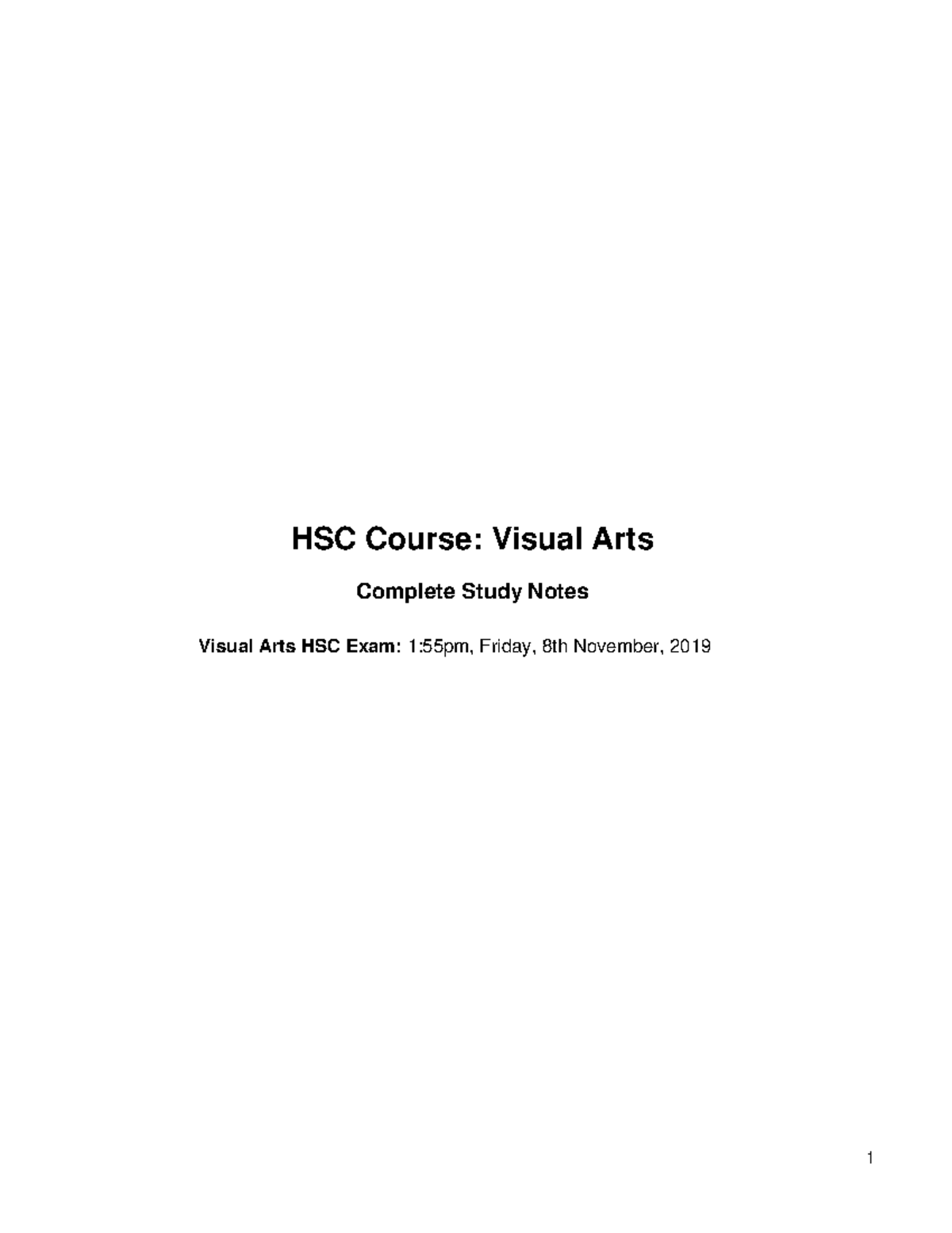 Notes Section I II Emily Bukureshliev - HSC Course: Visual Arts ...