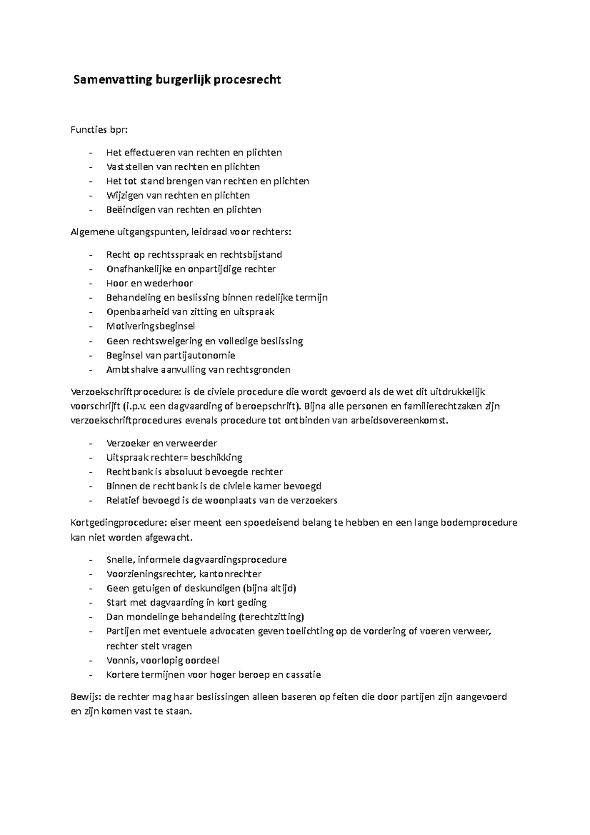 Samenvating burgerlijk procesrecht - Samenvatting burgerlijk ...