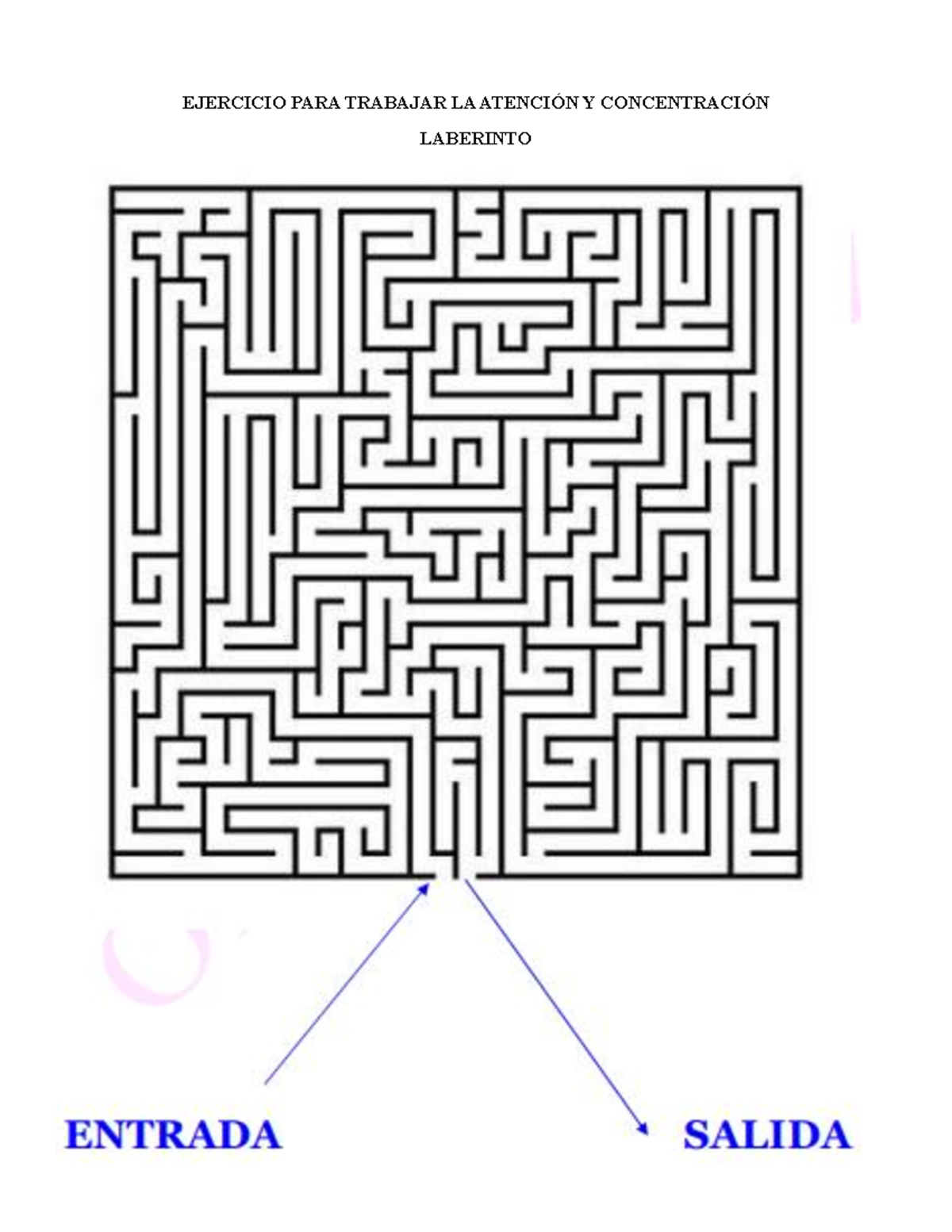 Ejercicio PARA Trabajar LA Atención Y Concentración HIAN - LABERINTO ...