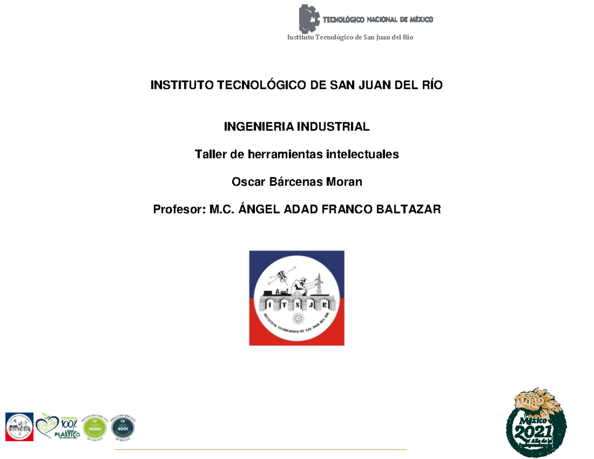 1 - apuntes - Instituto TecnolÛgico de San Juan del Rio INSTITUTO ...