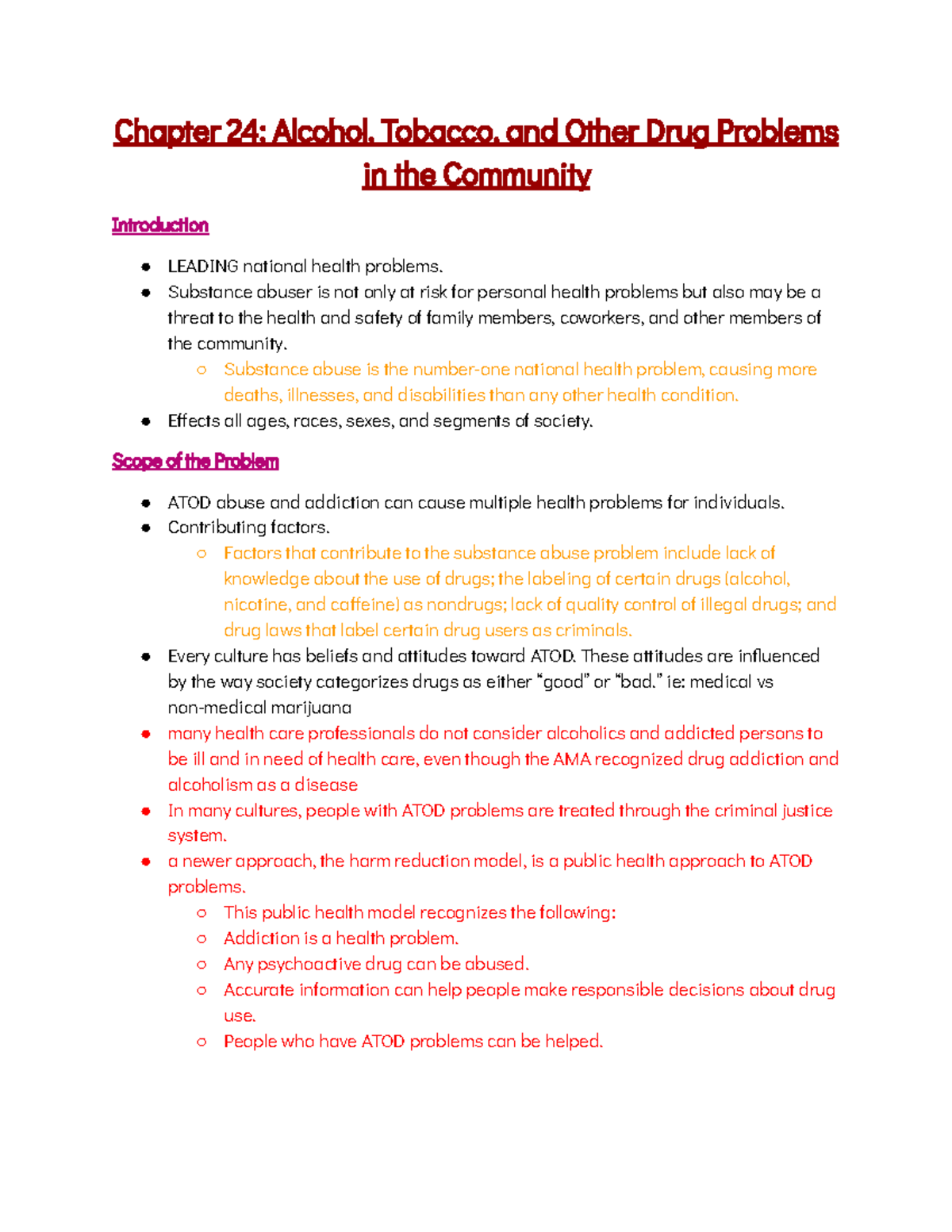 Chapter 24 Alcohol, Tobacco, and Other Drug Problems in the Community ...