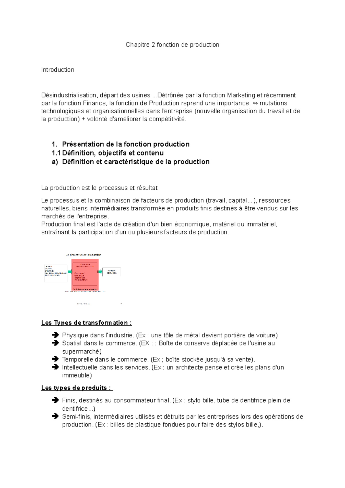 Chapitre 2 fonction de production entier complet - Grandes Fonctions De ...