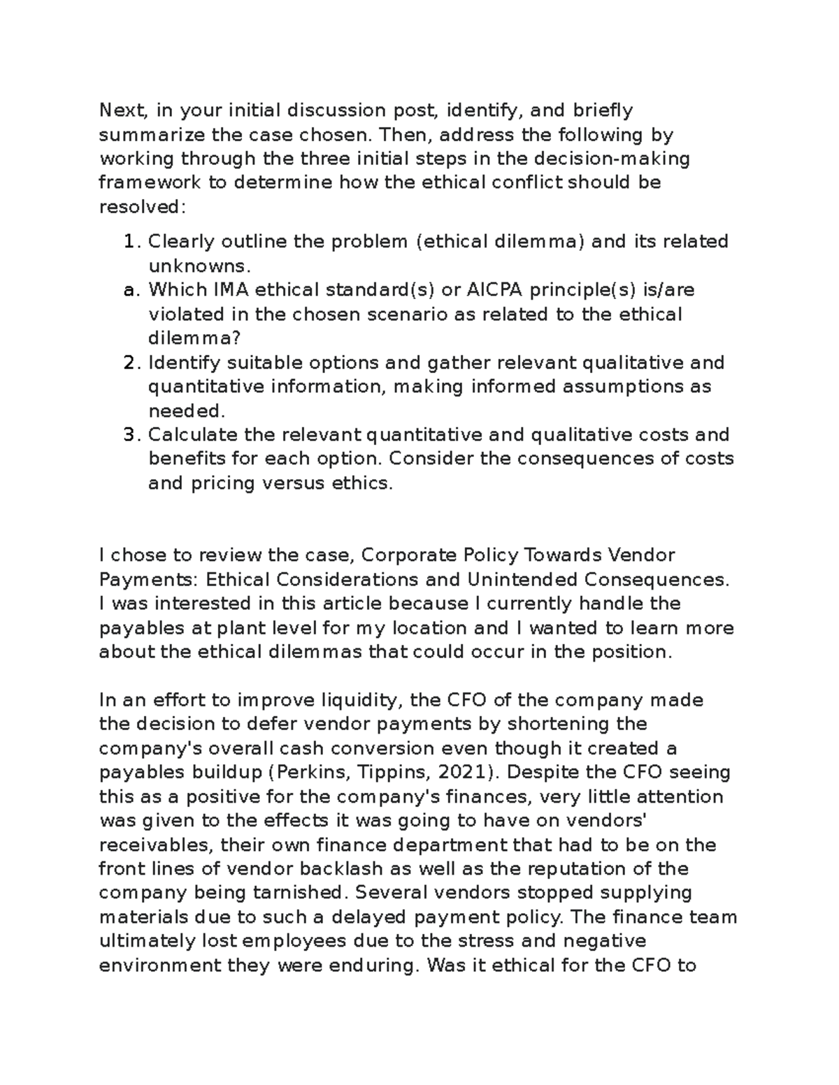 ACC311 Mod 4 Discussion - Next, in your initial discussion post ...