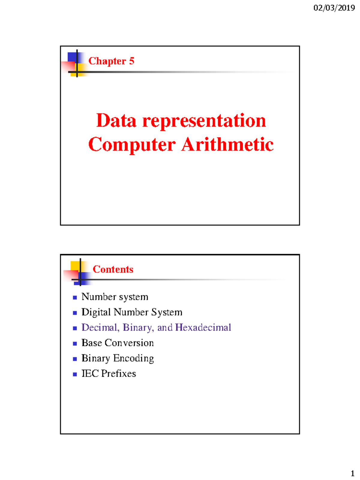 Chapter-5 - Chapter-5 - Chapter 5 Data Representation Computer 