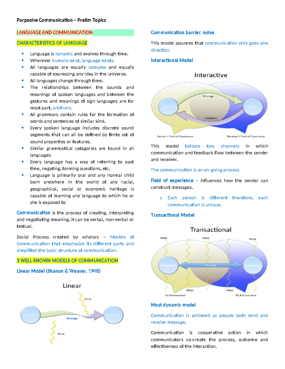 Purposive Com - prelim notes - LANGUAGE AND COMMUNICATION ...