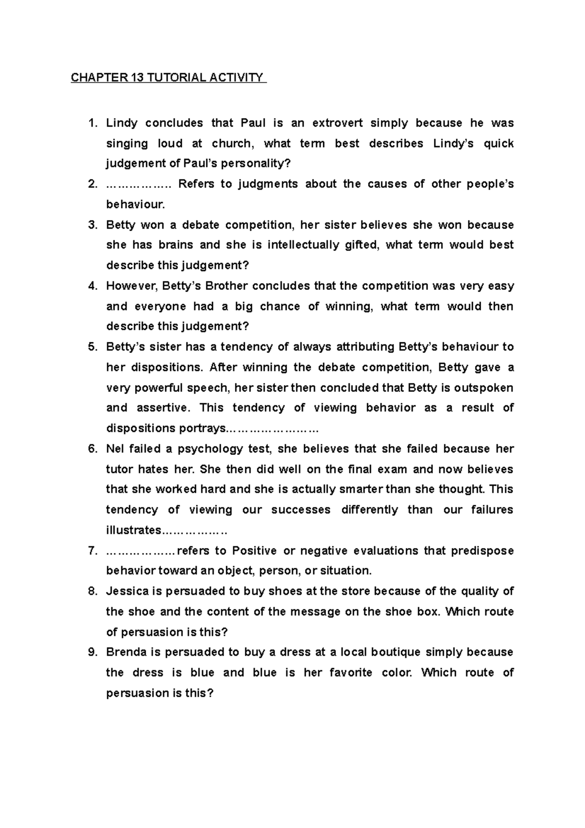 Chapter 13 Tutorial activity - CHAPTER 13 TUTORIAL ACTIVITY Lindy concludes that Paul is an ...