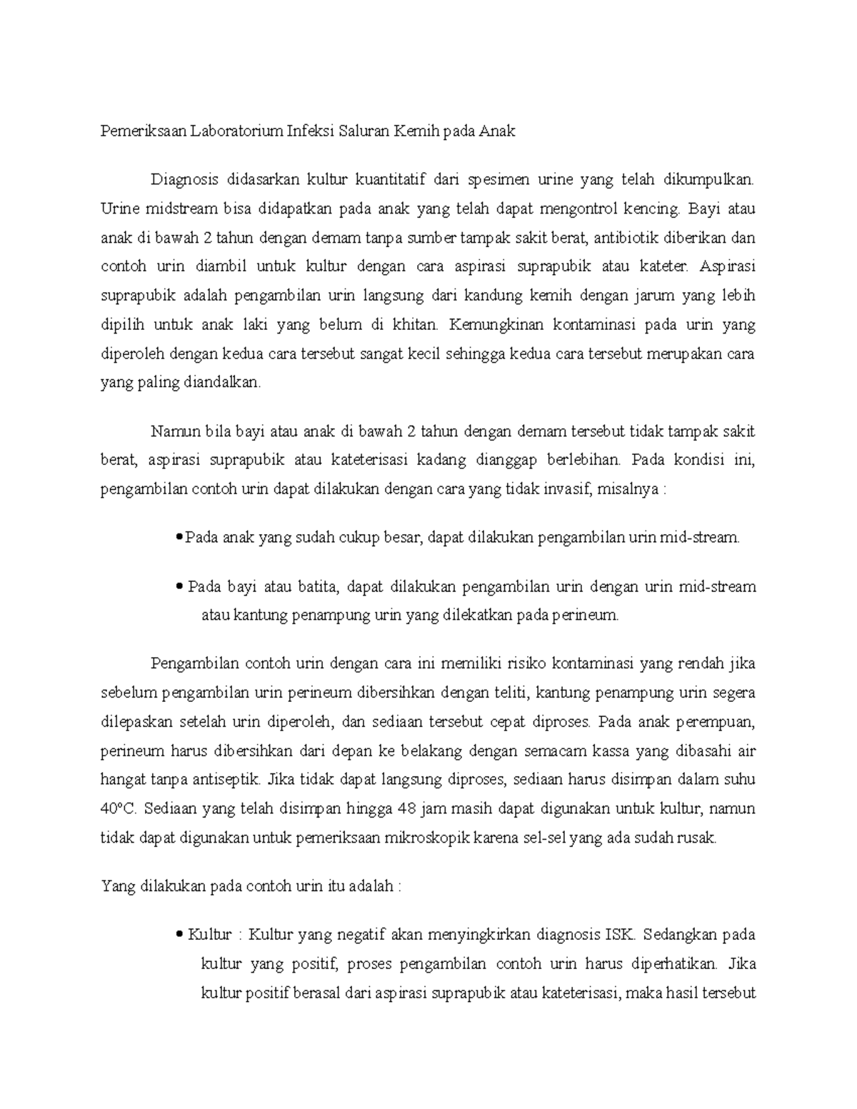 Pemeriksaan Laboratorium Infeksi Saluran Kemih pada Anak - Urine ...