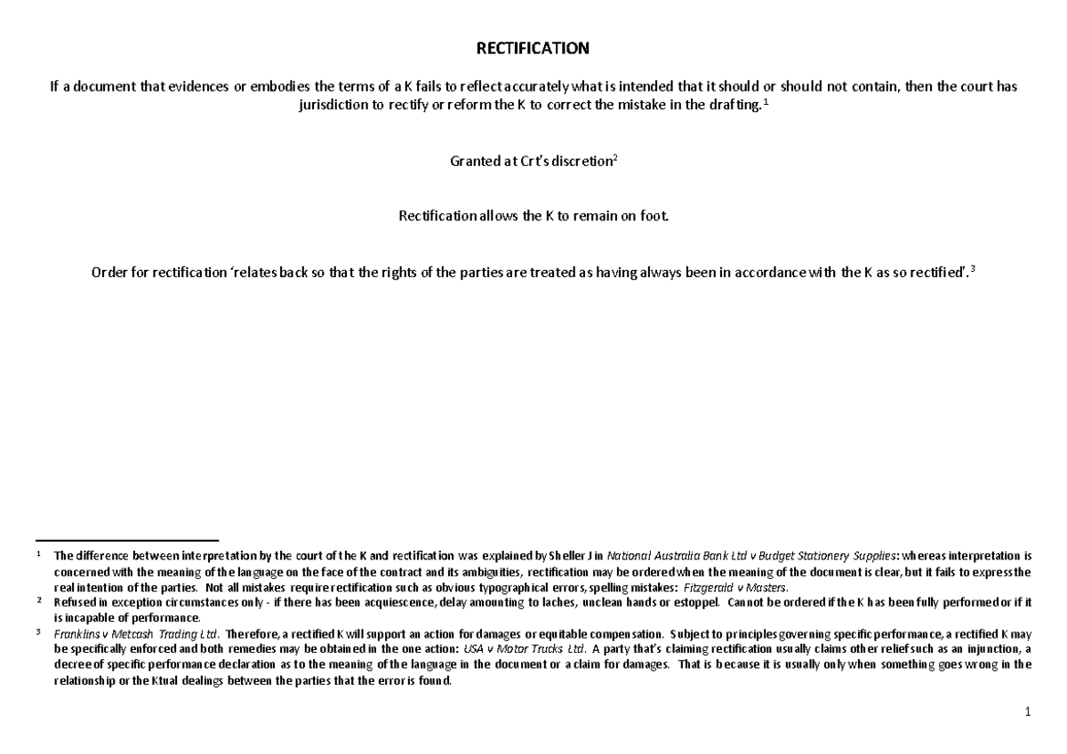 24Wk 8 Rectification Flow Chart - RECTIFICATION If a document that ...