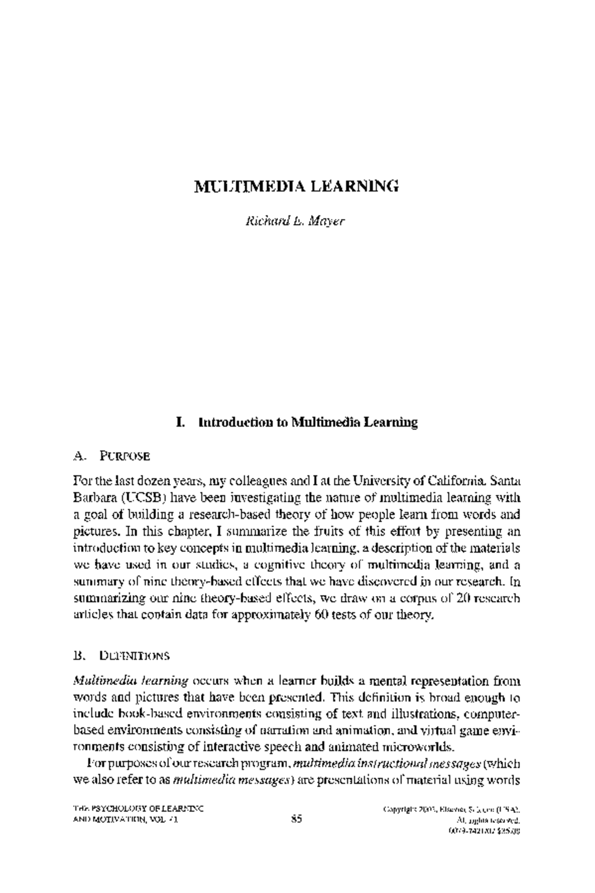 Mayer 2002 - Multimedia learning - M U L T I M E D I A L E A R N I N G ...