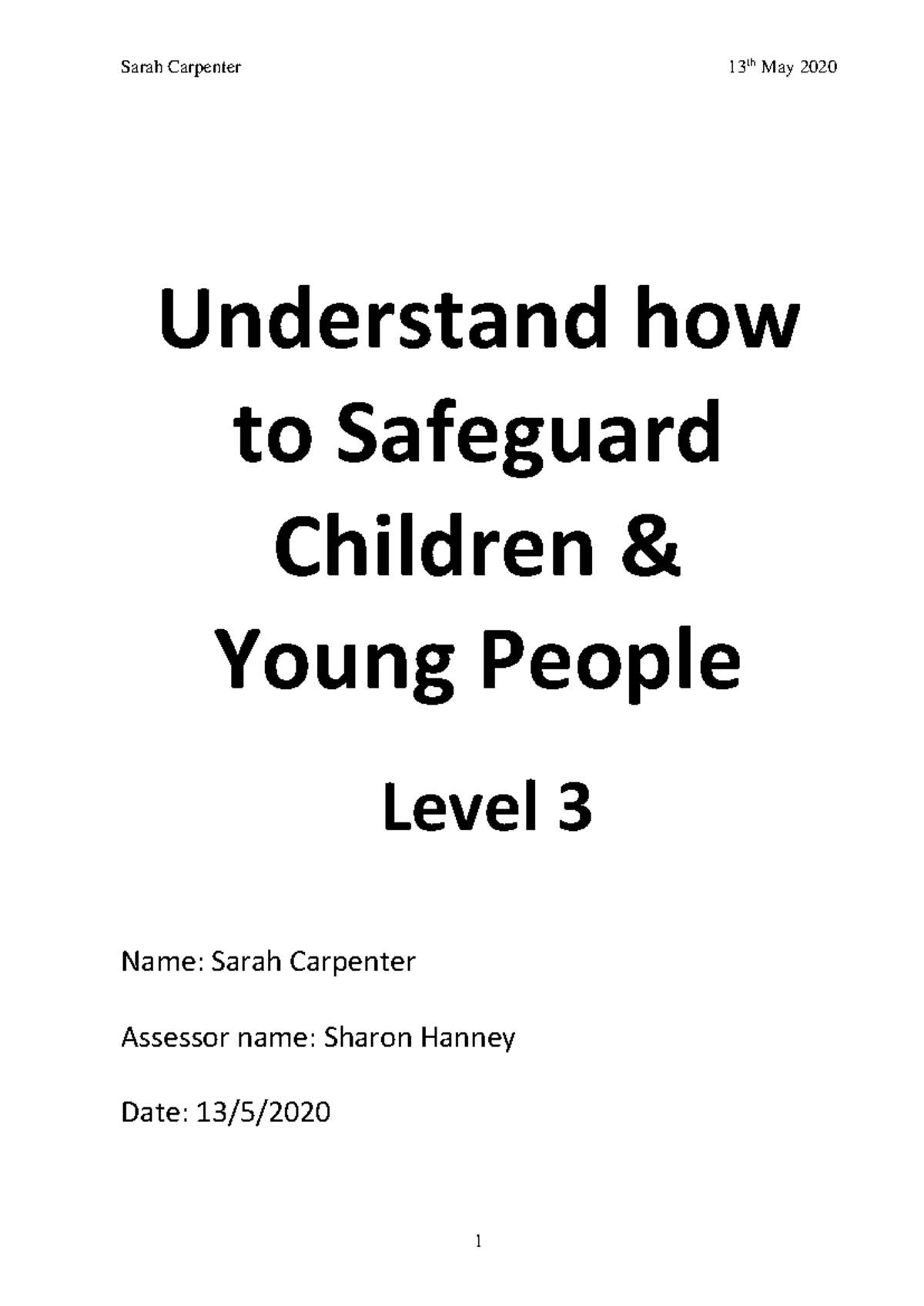 STL3C3 Understand how to safeguard children and young people[ 2311 ...