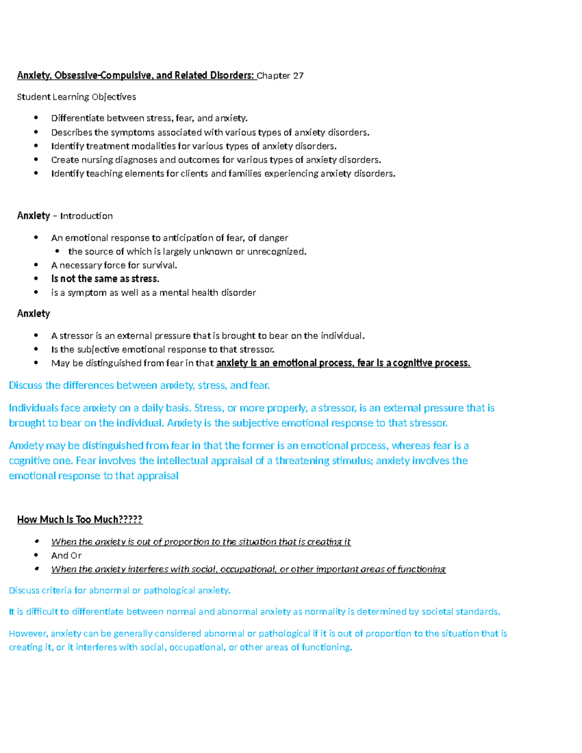 Anxiety, obsessive compulsive and related disorders - Anxiety, Obsessive-Compulsive, and Related ...