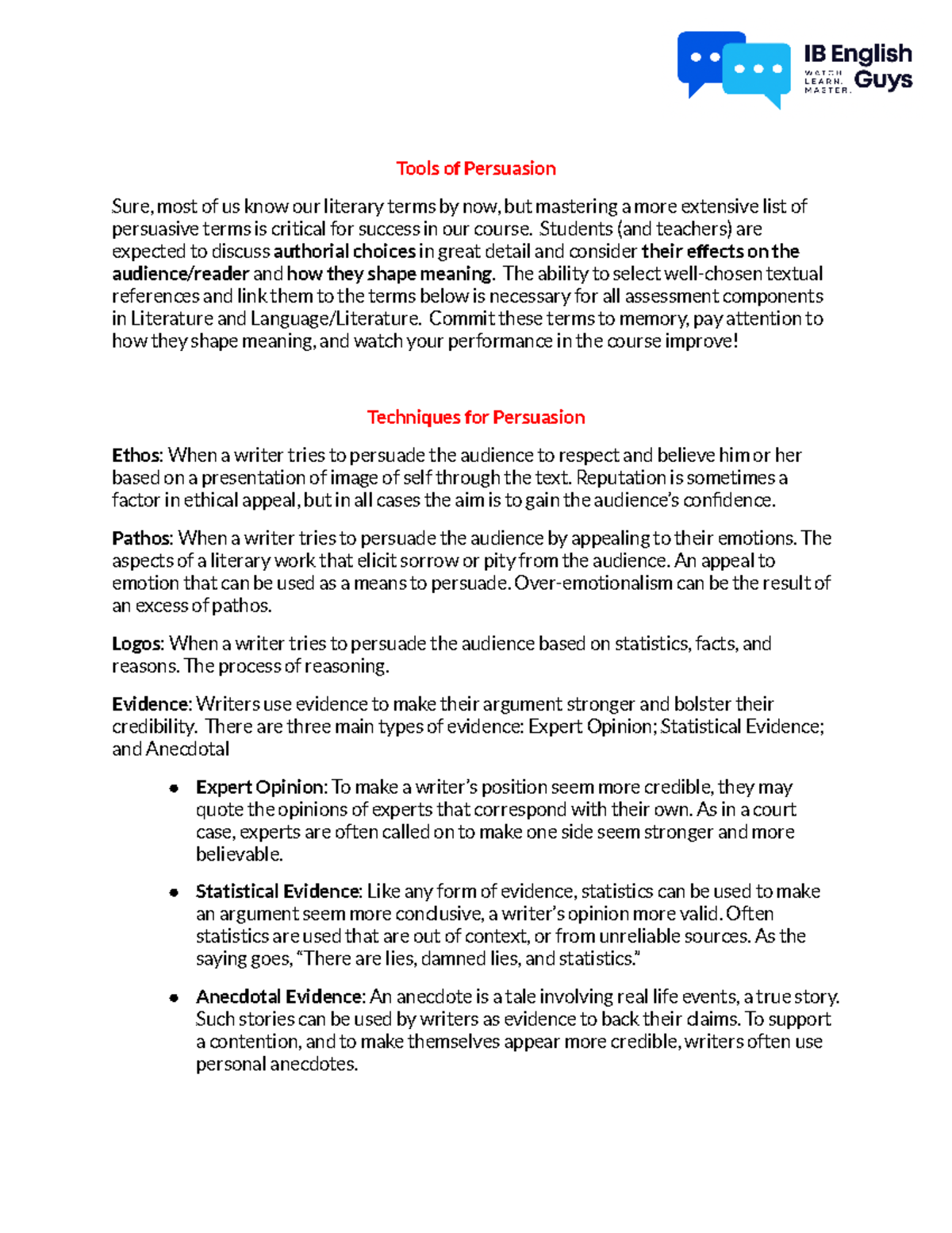 Persuasive Techniques - Tools of Persuasion Sure, most of us know our ...