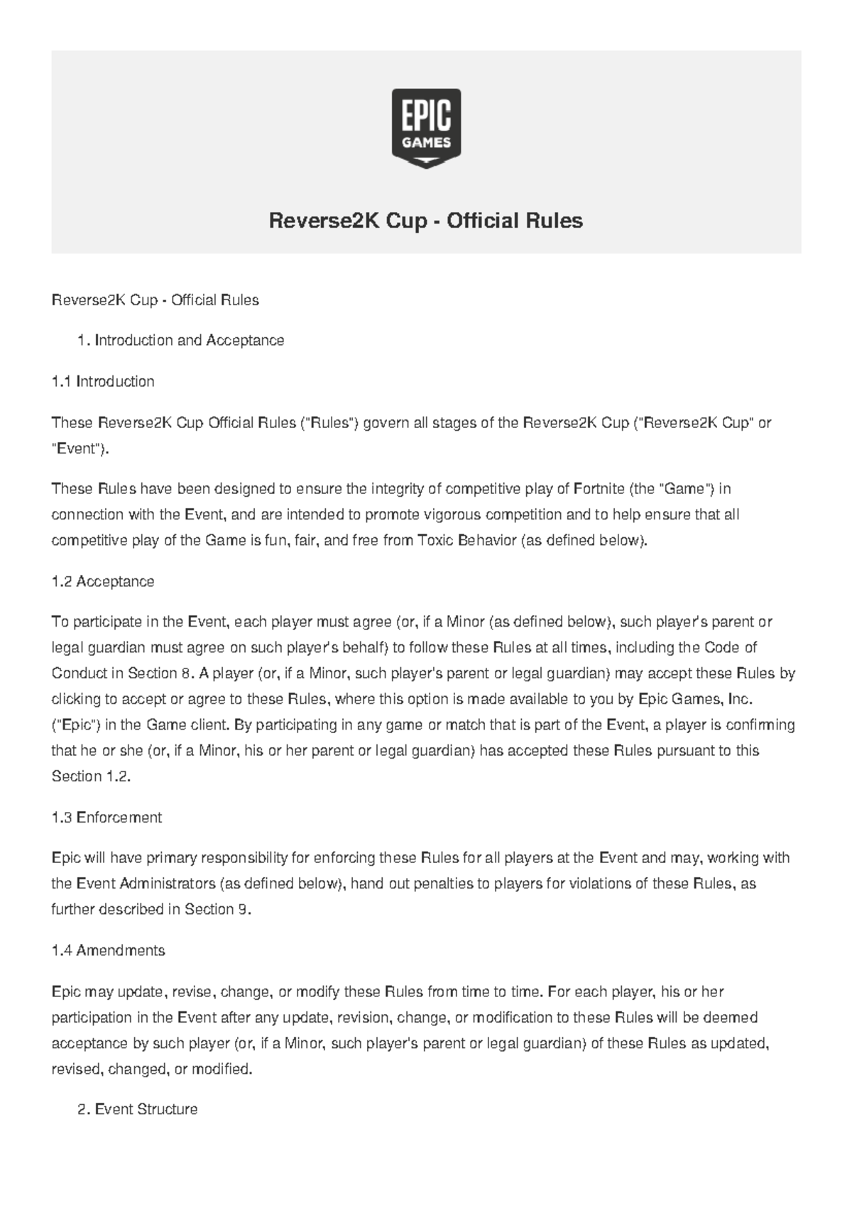 Reverse 2K Cup - Official Rules - Reverse2K Cup - Official Rules ...