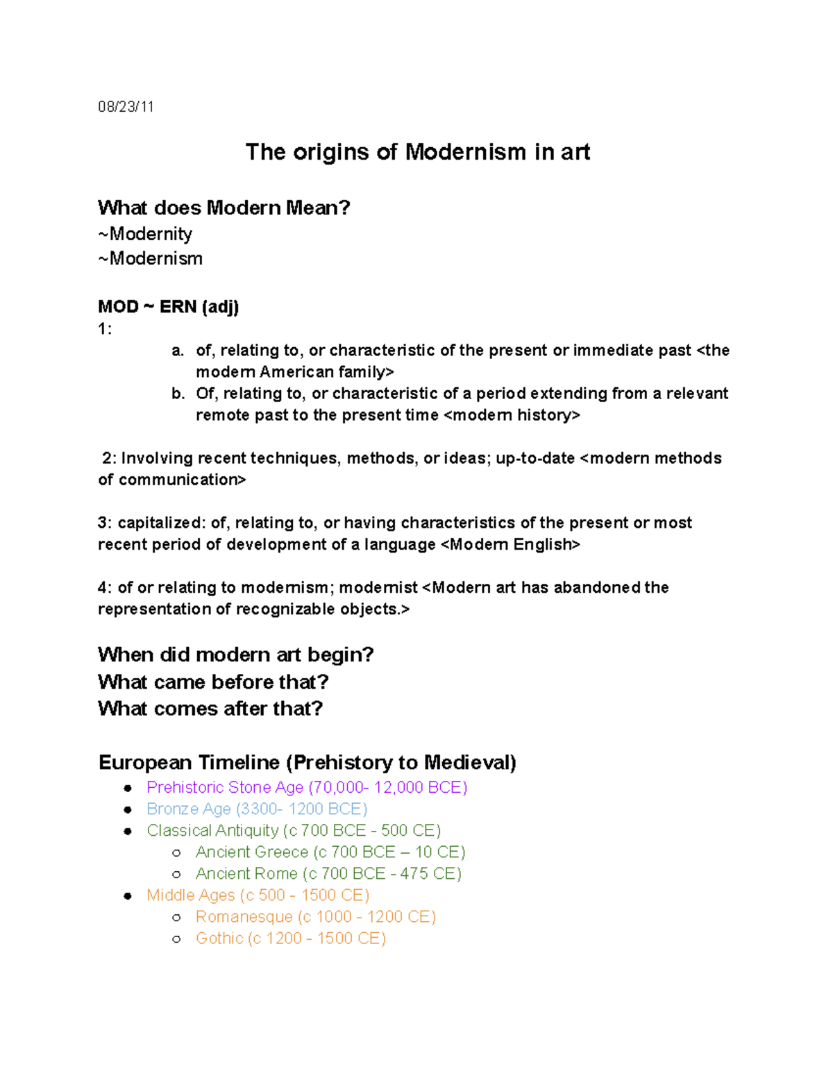 The Origins of Modernism in art - 08/23/ The origins of Modernism in ...