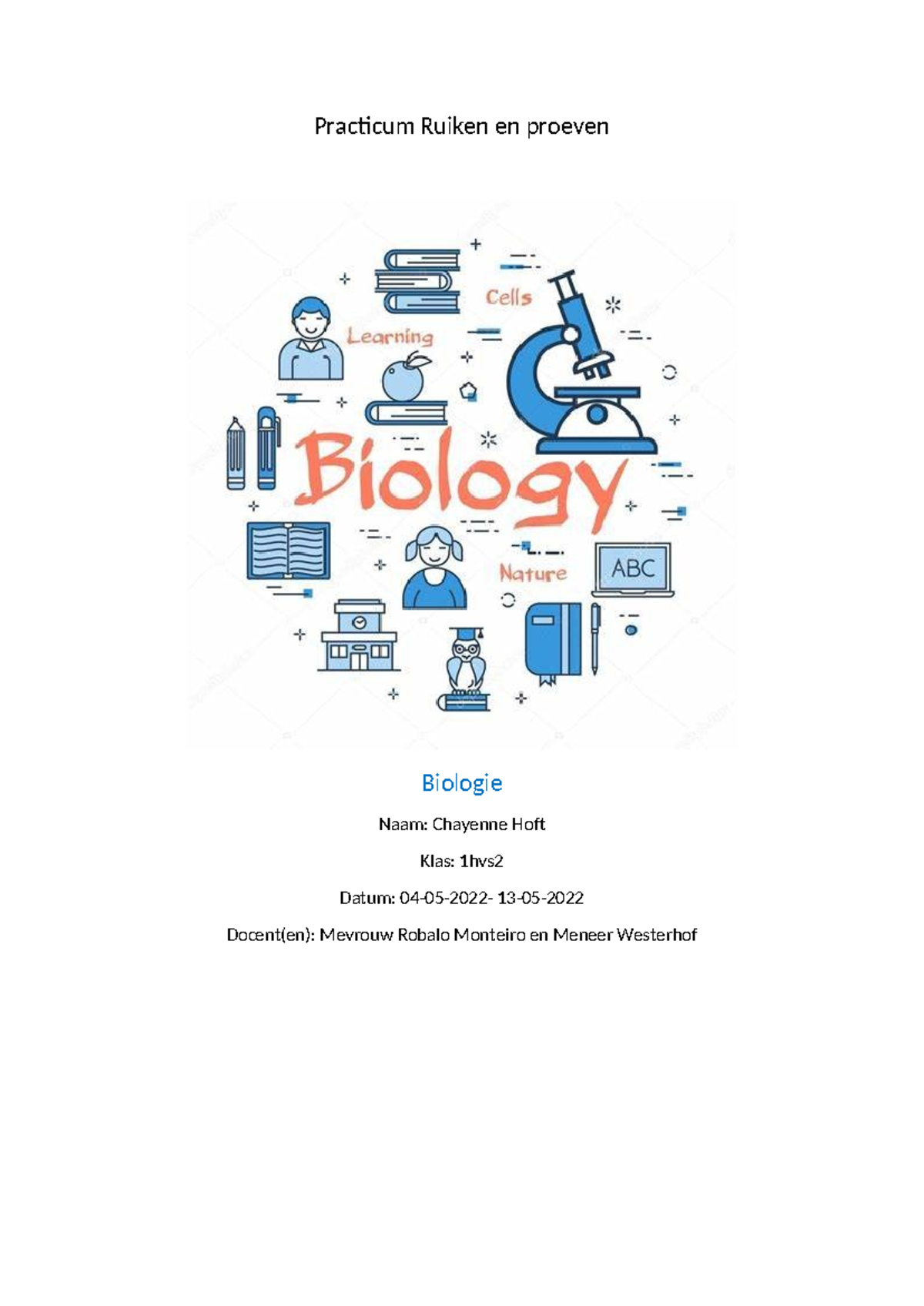 Practicum Ruiken en proeven - Practicum Ruiken en proeven Biologie Naam ...