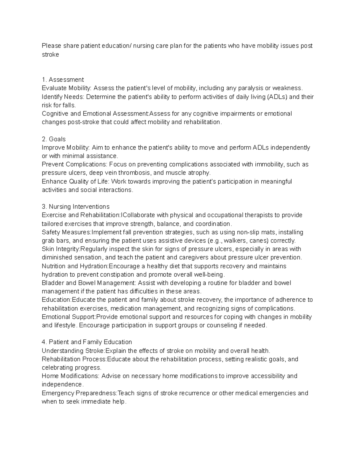 Homework 3 - Notes - Please share patient education/ nursing care plan ...