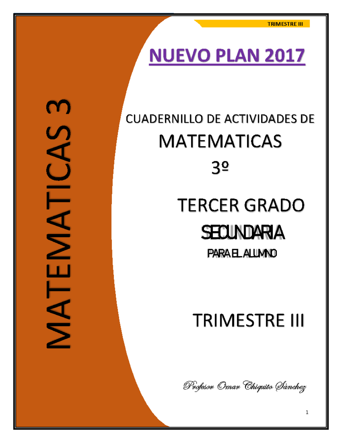 3o 3t Alumno Matematicas Cuadernillo De Actividades De Matematicas 3º