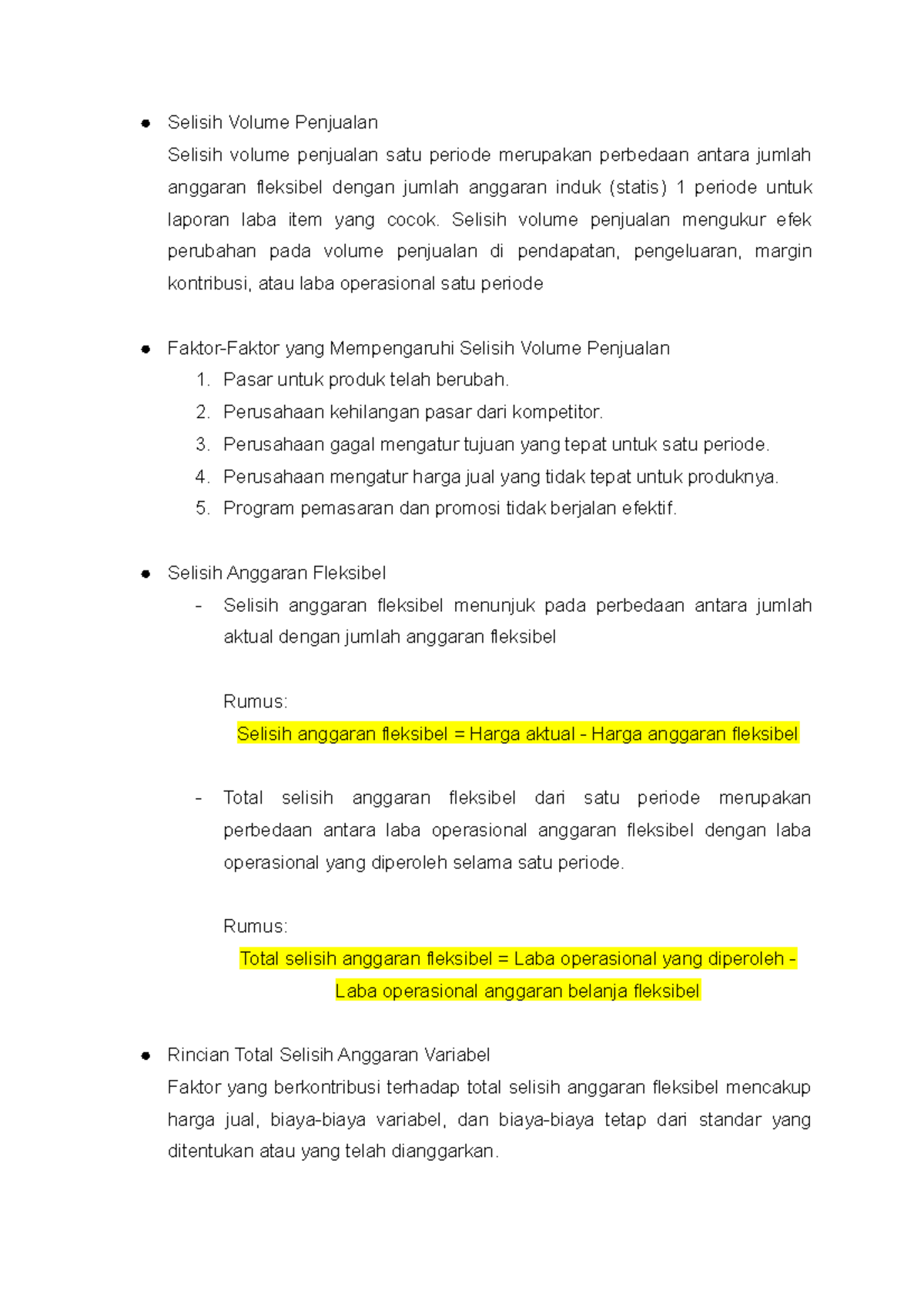 Selisih Volume Penjualan - Selisih Volume Penjualan Selisih volume ...