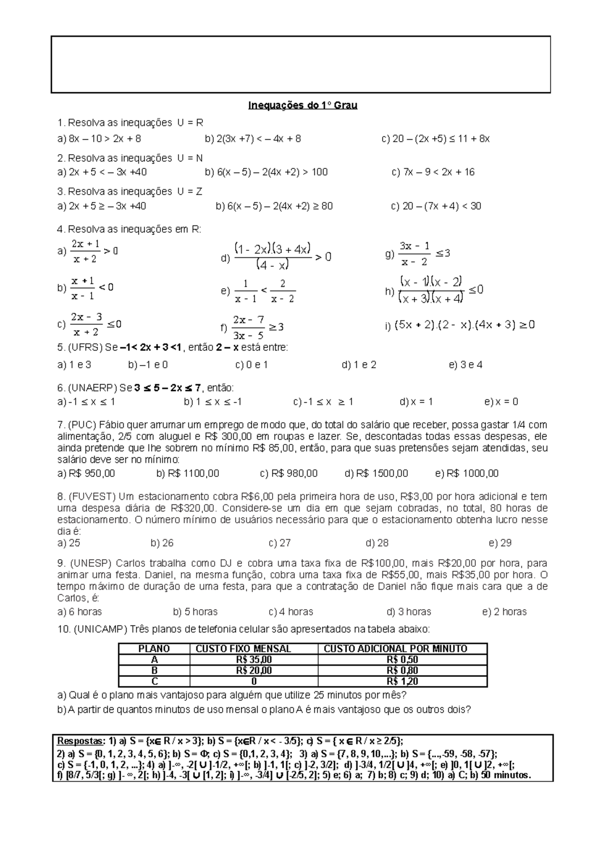 Inequações de Primeiro e Segundo Grau - Parte 3 - Inequações do 1º Grau ...