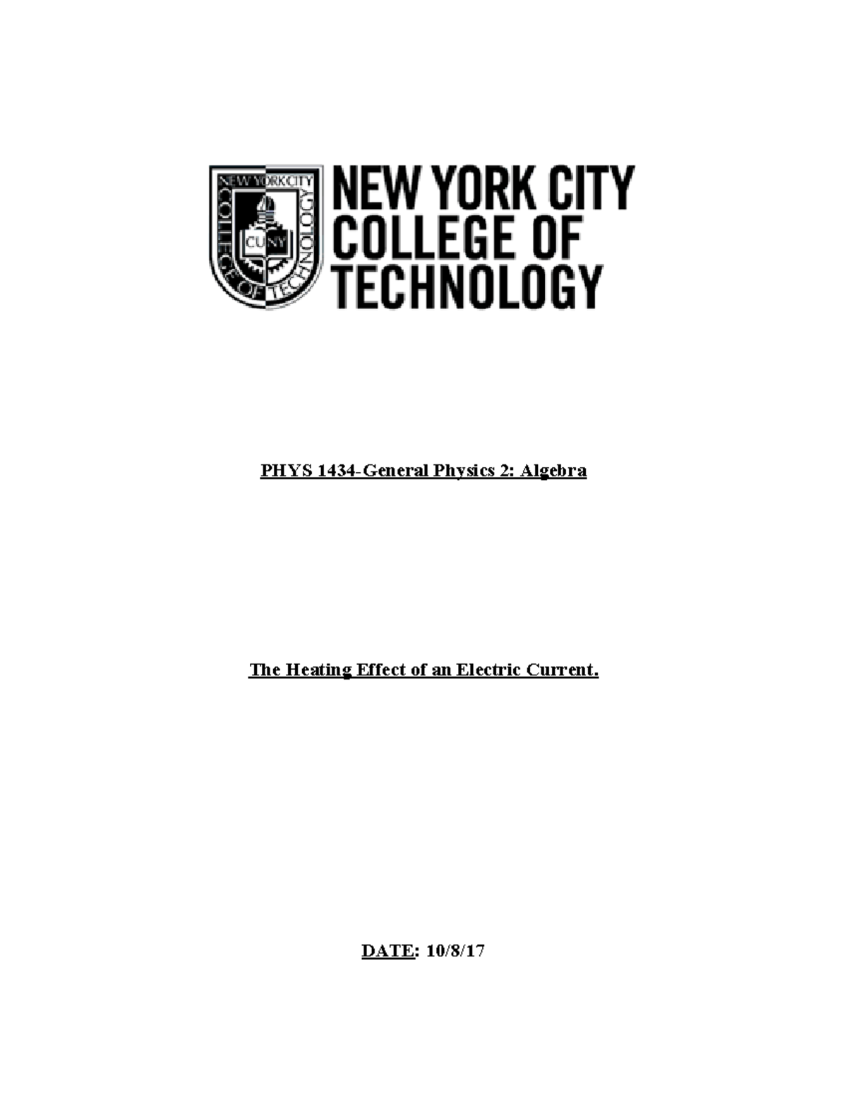 Physics 2 Lab 5 - Laboratory - PHYS 1434-General Physics 2: Algebra The ...