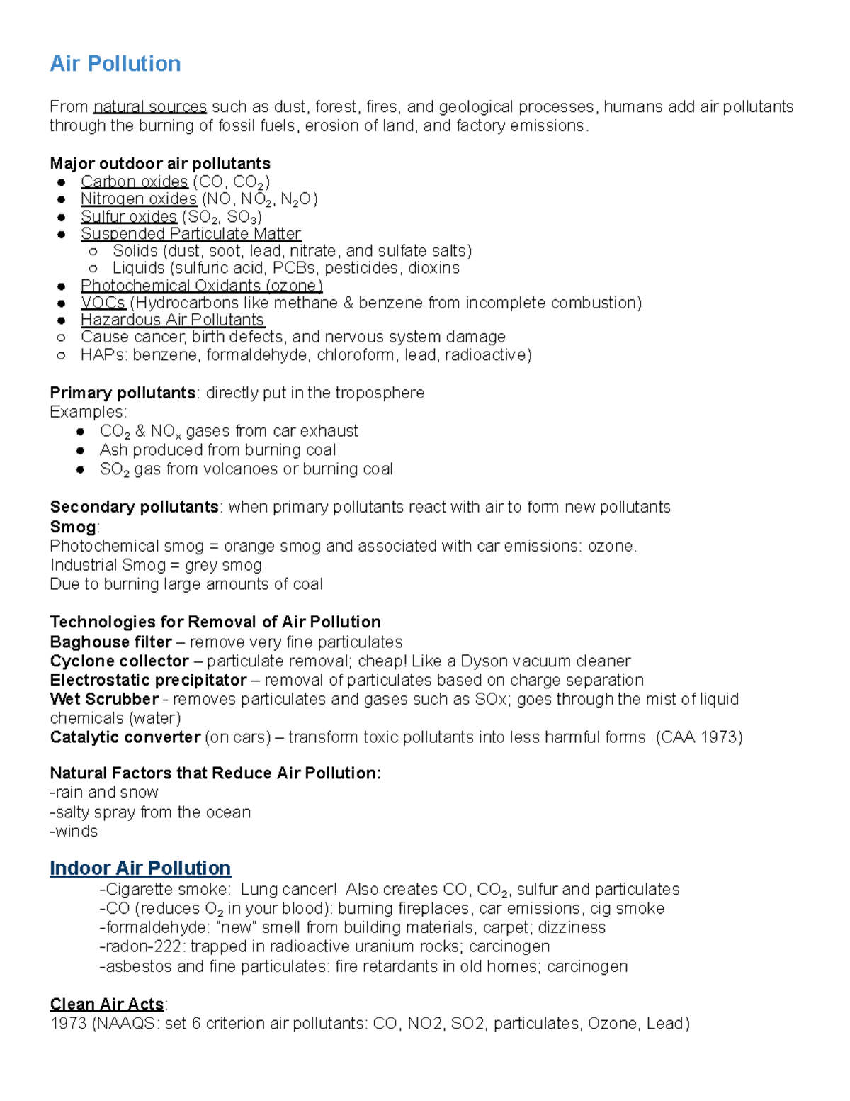 Air Pollution and Waste AP Review - Air Pollution From natural sources ...