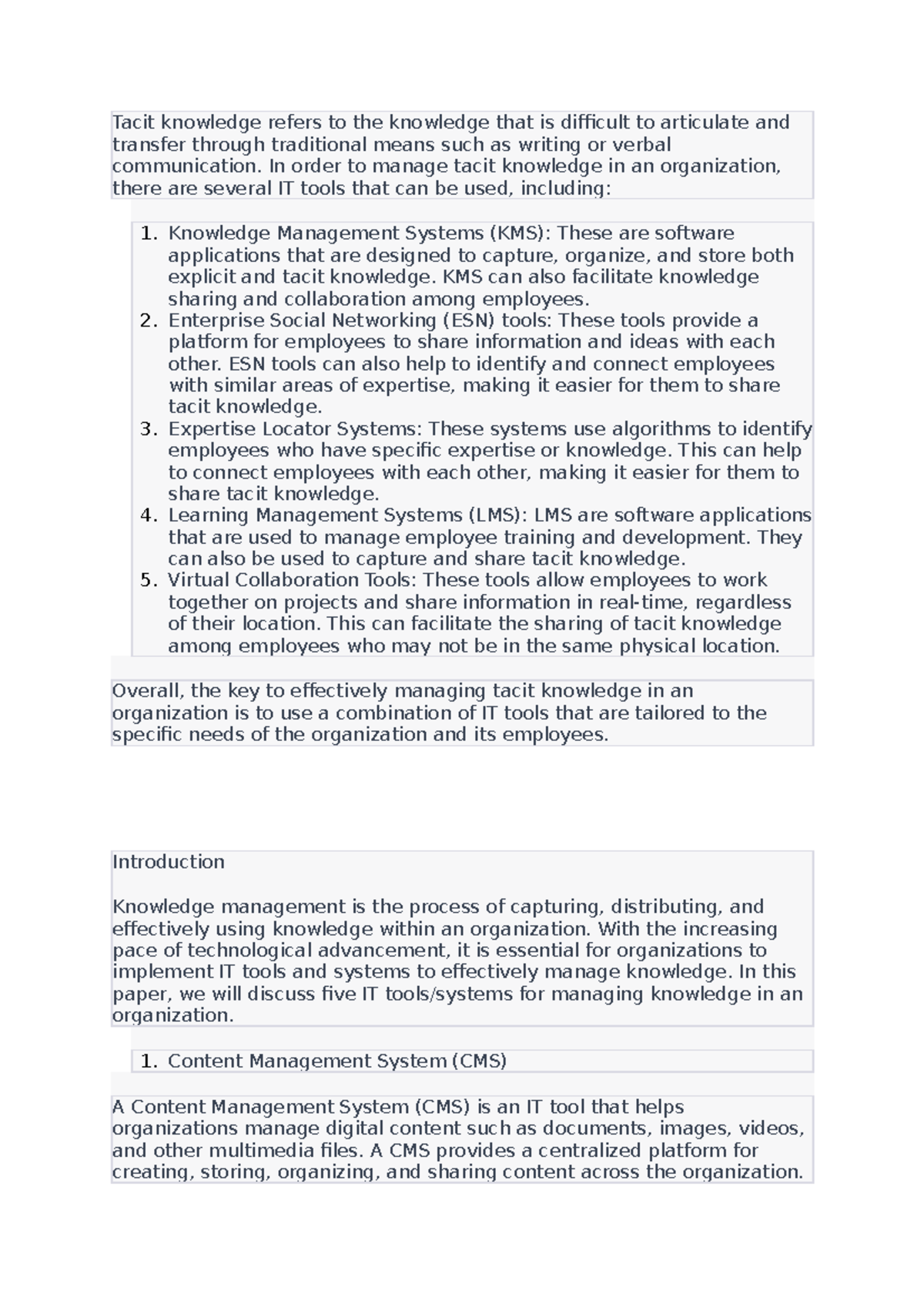 Chat - Assignment - Tacit knowledge refers to the knowledge that is ...