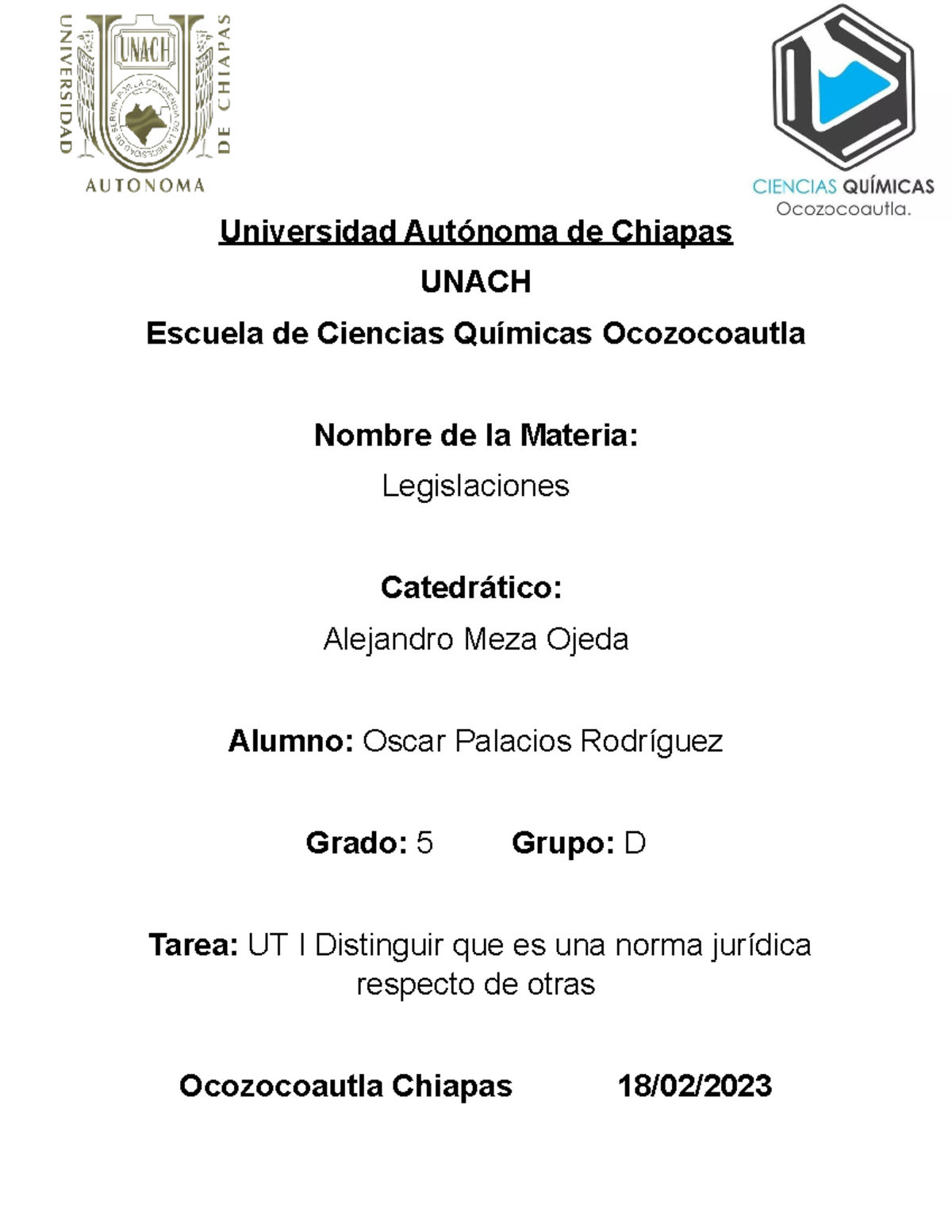 UT I Distinguir que es una norma jurídica respecto de otras ...