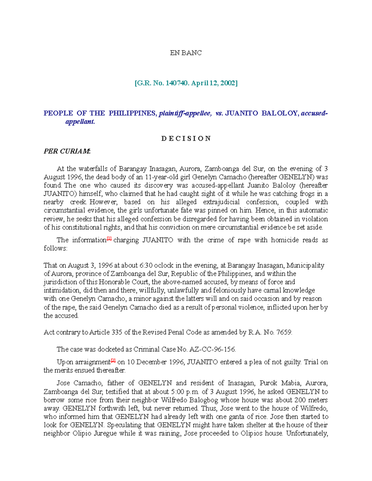 RULE 114 AND 113 Completed docx - EN BANC [G. No. 140740. April 12 ...