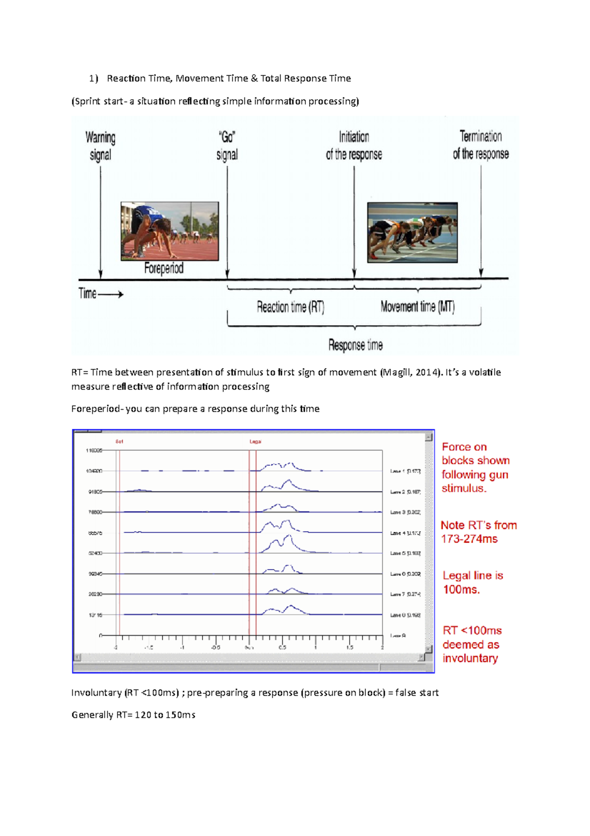 Reaction Time - Lecture notes Lecture 5 - 1) Reaction Time, Movement ...