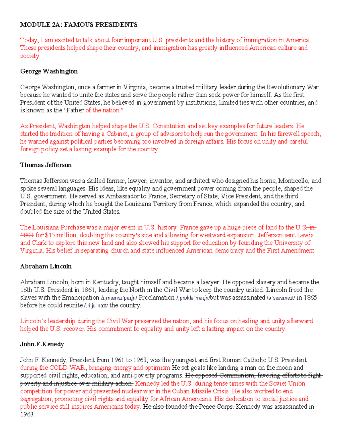 Module 2 AB THUYẾT Trình BRI-AME - MODULE 2A: FAMOUS PRESIDENTS Today ...