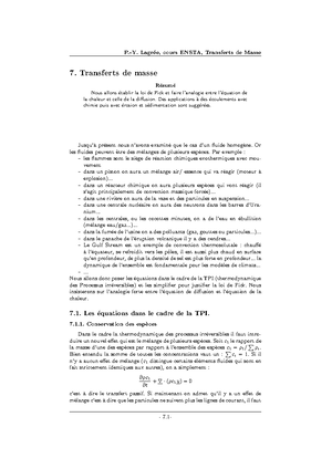 Cours 10: TRANSFERT DE MASSE, DIFFUSION ET TRANSPORT - Chimie ...