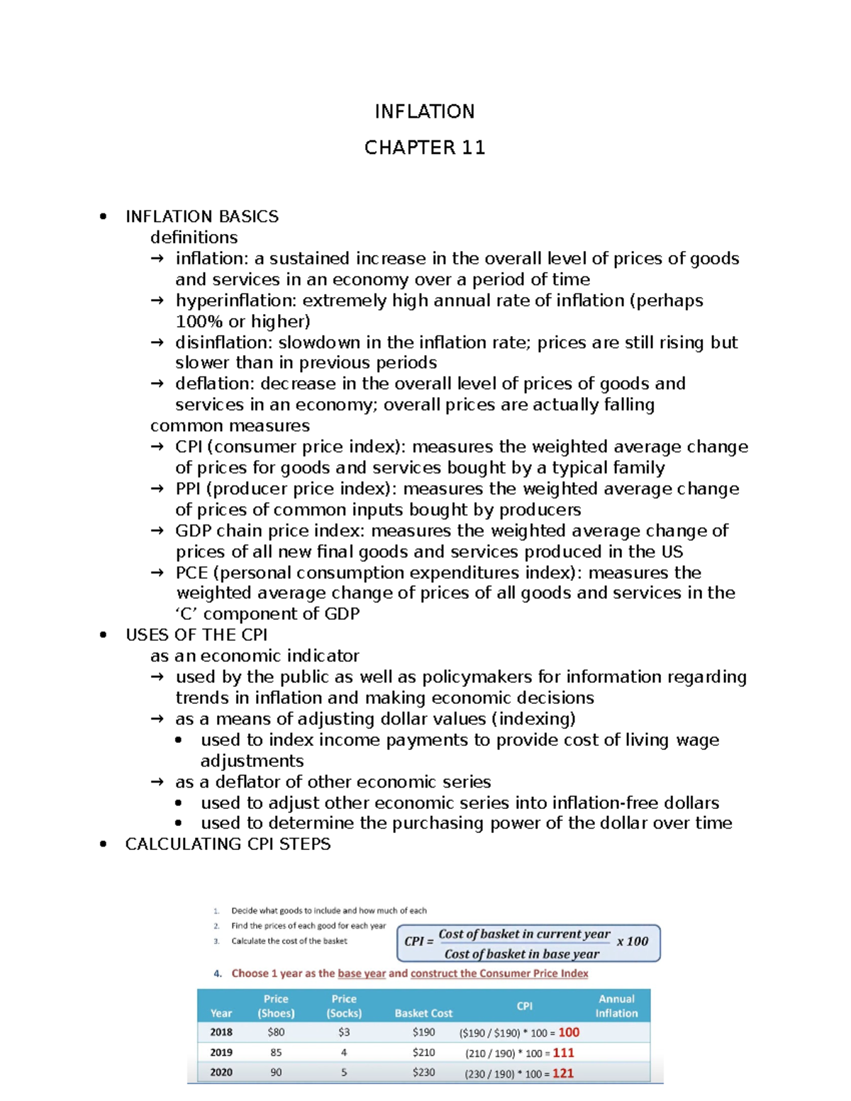 CH 11 Inflation - Dr. Kenneth Baker - INFLATION CHAPTER 11 INFLATION ...