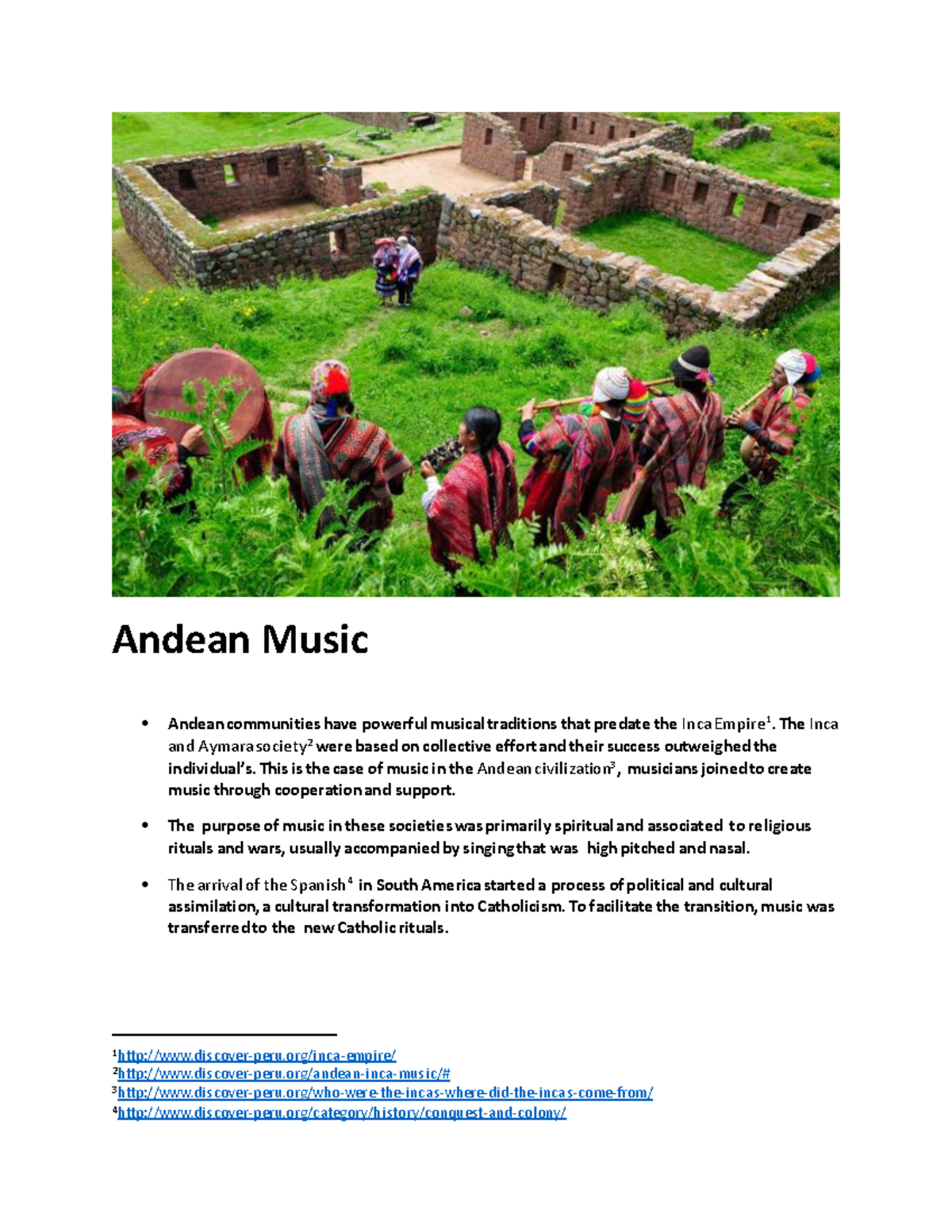 Andean Music - this - Andean Music Andean communities have powerful ...