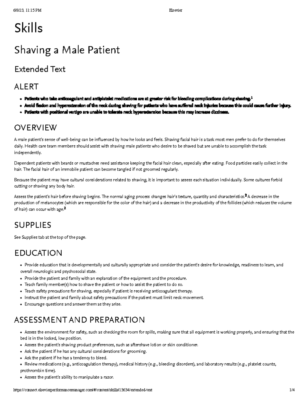 Clinical Skills Shaving a Male Patient - 6/8/23, 11:15 PM Elsevier ...