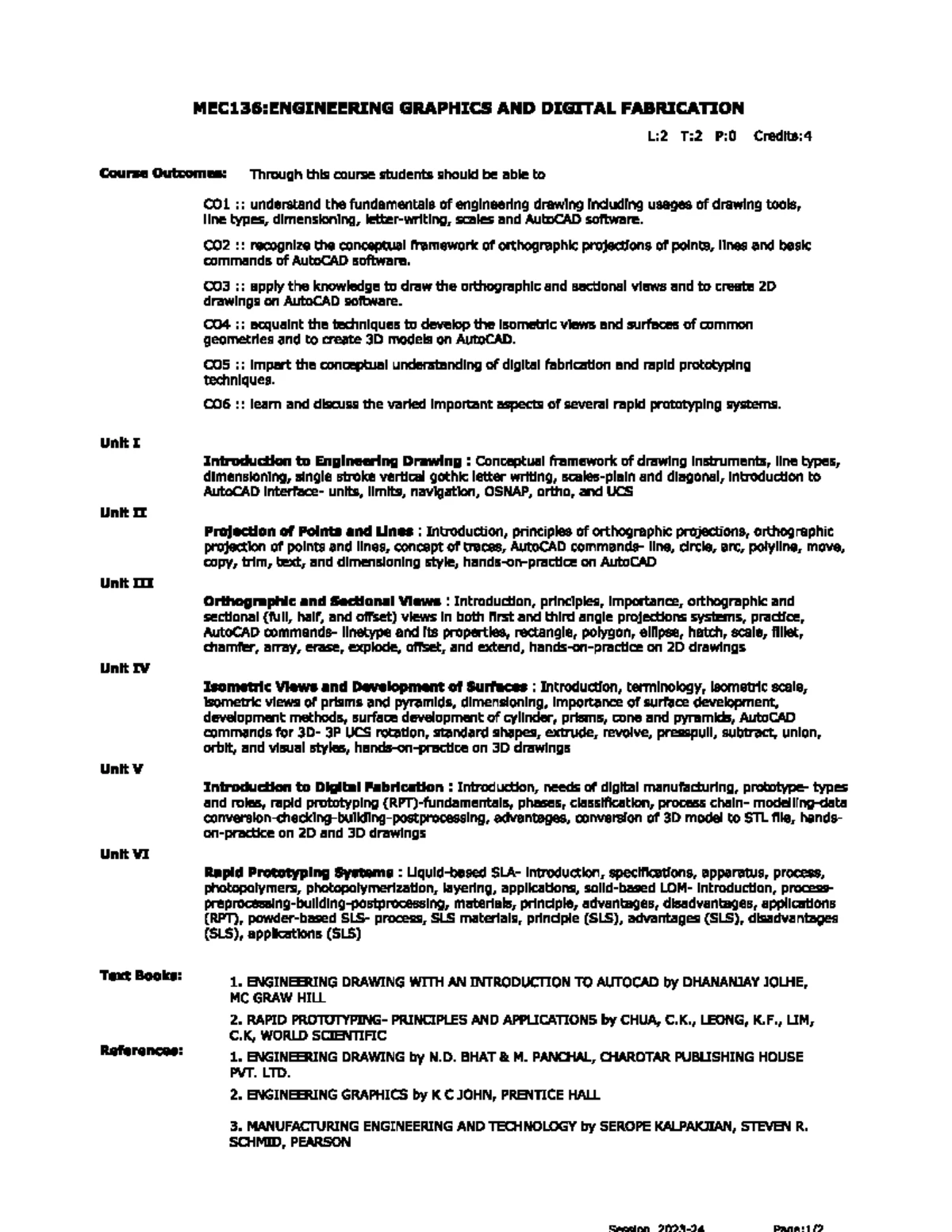 MEC PYQ 1 - pyq - Registration No 23241MEC21982 Paper Code: A Course ...