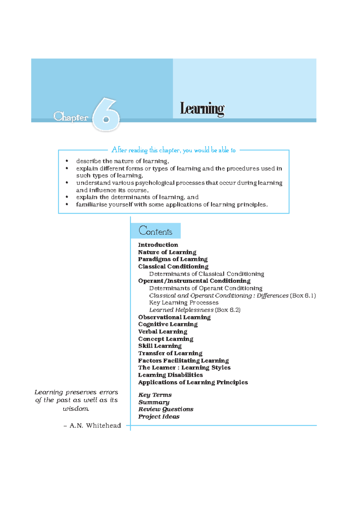 Introduction to Psychology 6 - Chapter 6 LearningLearning describe the ...