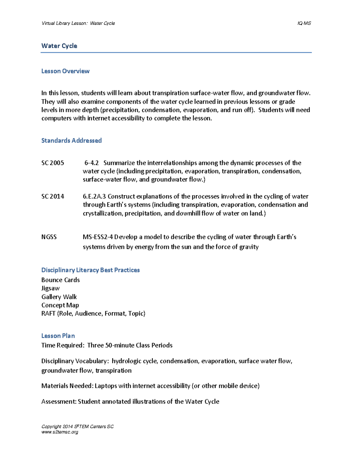 Water cycle - They will also examine components of the water cycle ...