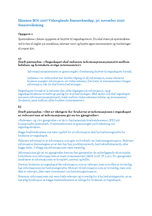 Eksamen høst 2021 - Oppgavetekst - EKSAMENSOPPGAVE Emnekode: BØ6- Emnenavn: Vidaregåande - Studocu