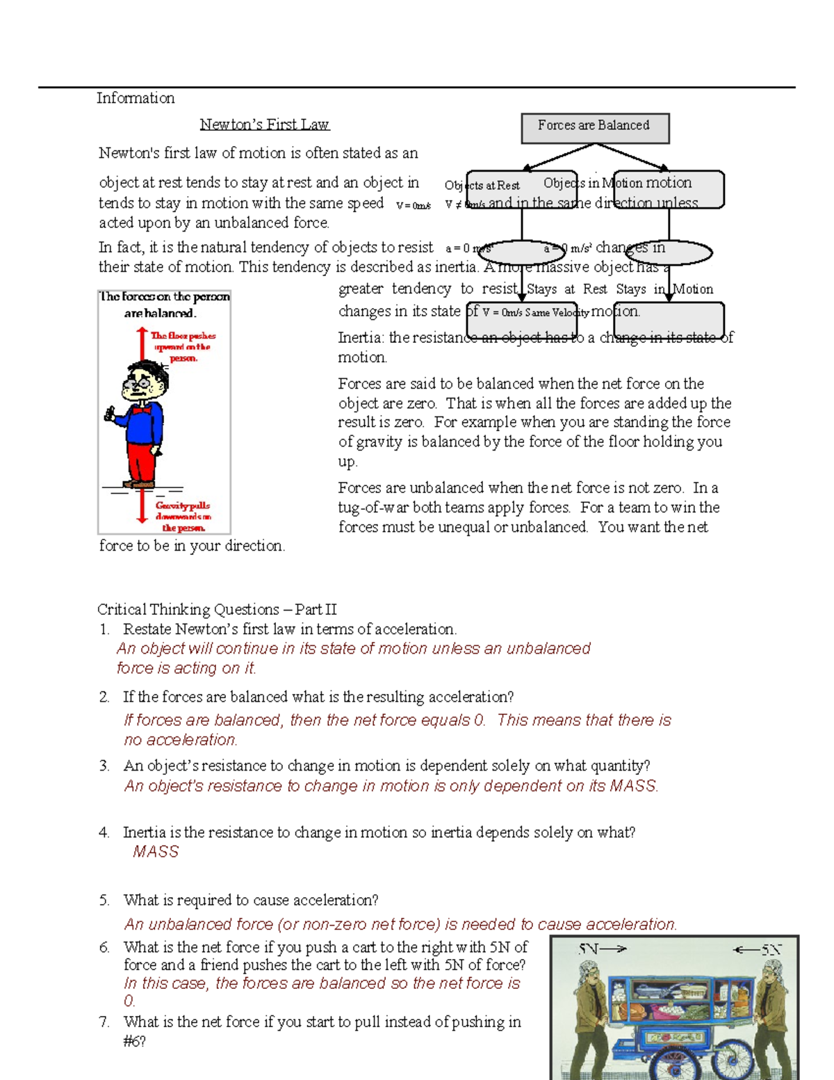 5zt P84mi2151 - Lecture Notes - Information Newton’s First Law Forces ...