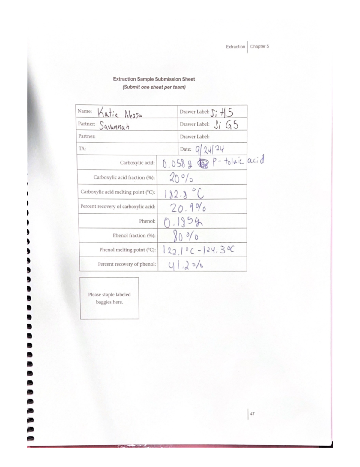 Katie Nessa - pre lab - CHM 2211L - Extraction Chapter 5 Extraction ...