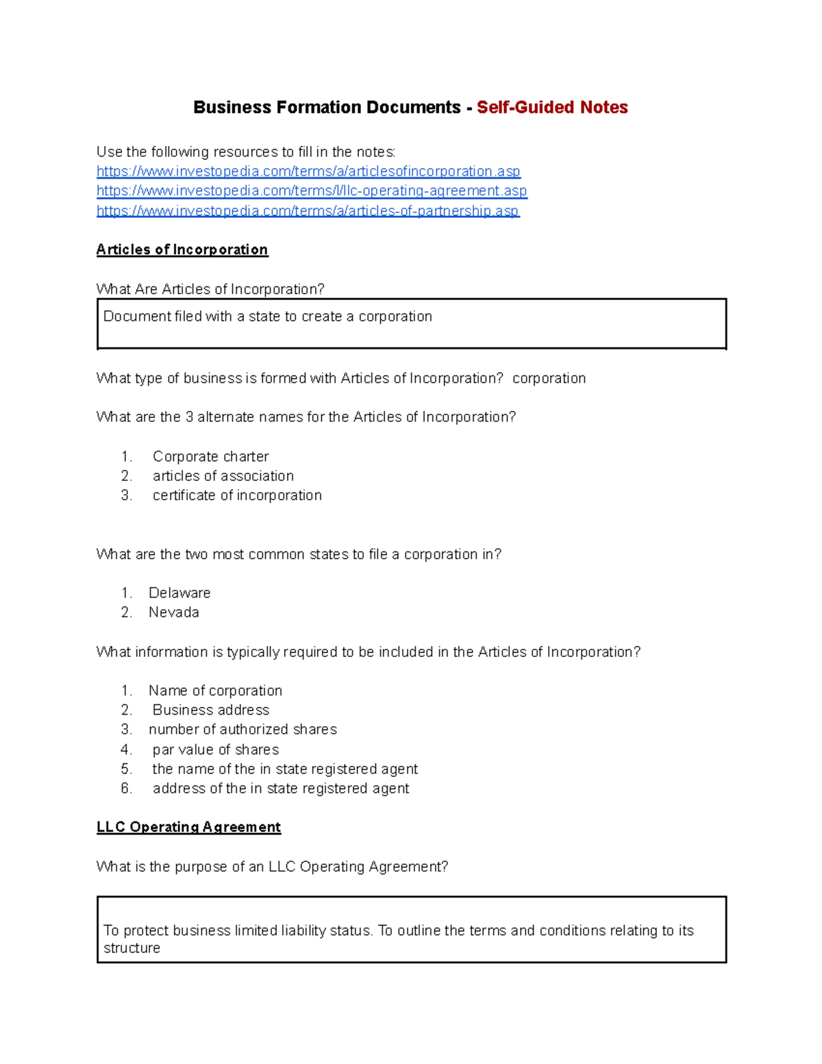 Miles Fojtik - Business Formation Documents - Business Formation ...