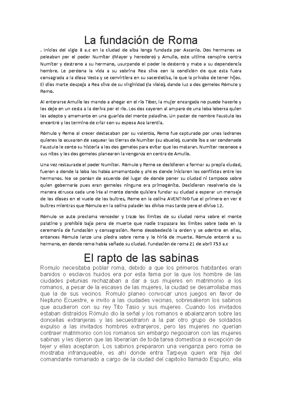 La fundación de Roma - Inicios del siglo 8 a en la ciudad de alba longa ...